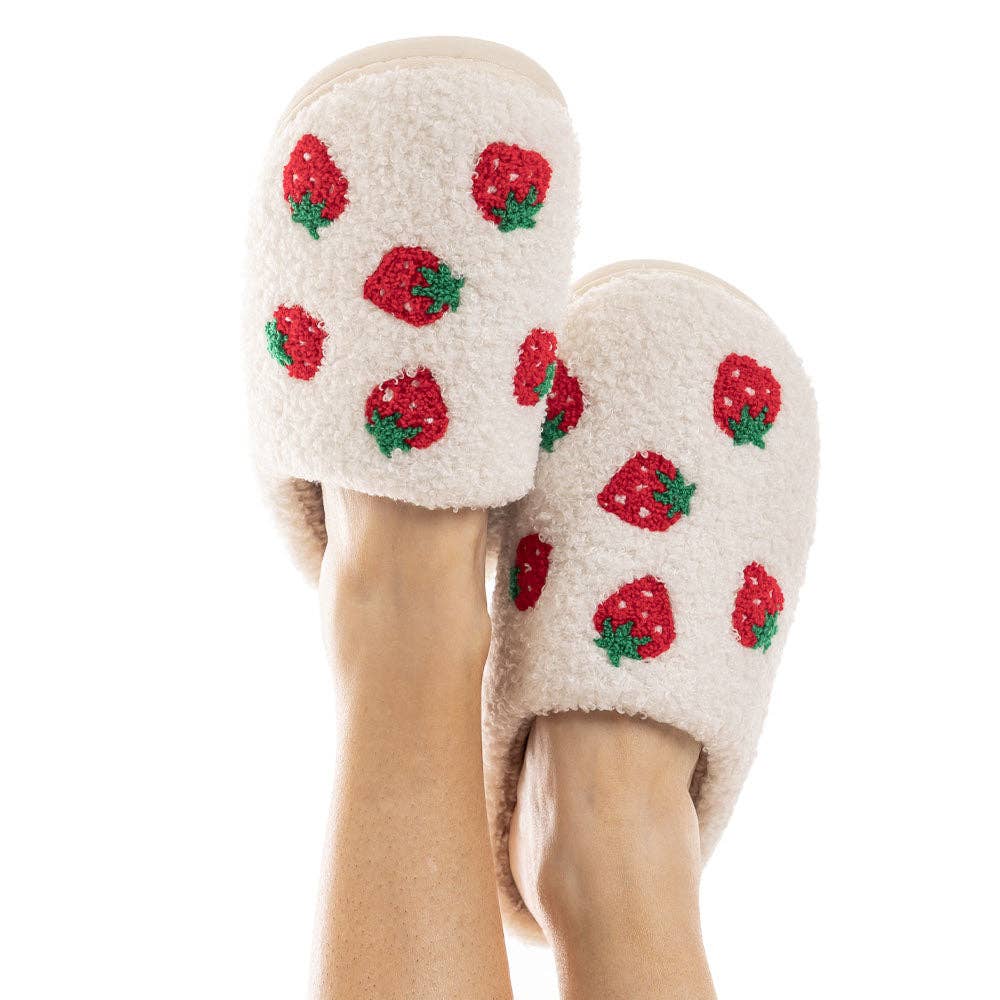 Strawberry Fuzzy Slippers – Lark & Lily Boutique